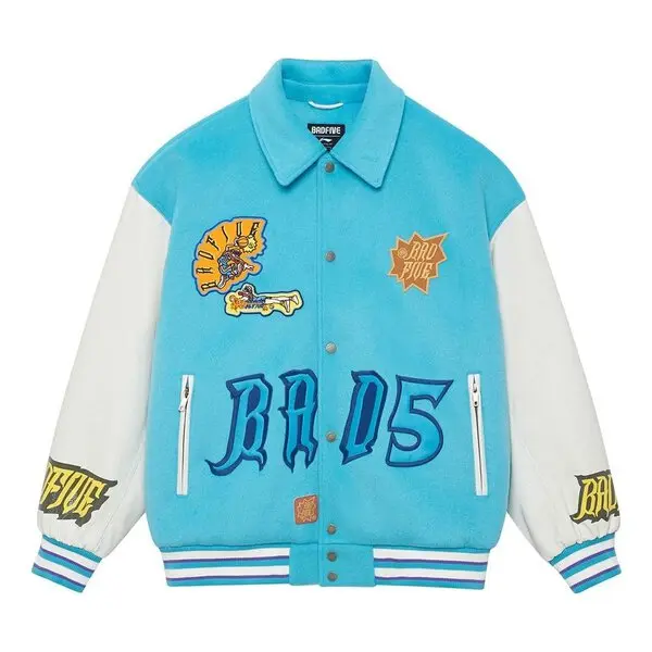 LI-NING Badfive Graphic Baseball Jacket - Blue/white