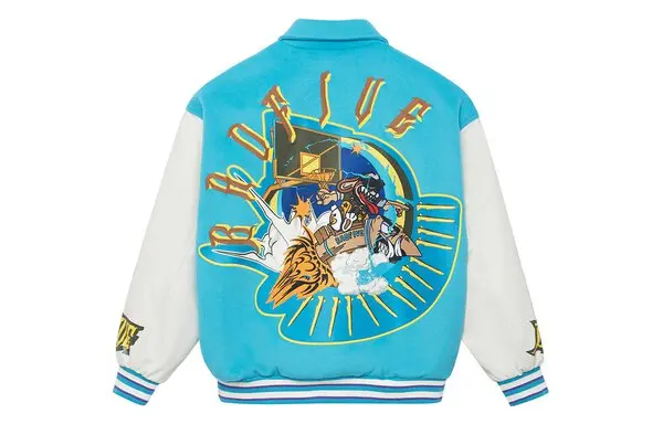 LI-NING Badfive Graphic Baseball Jacket - Blue/white
