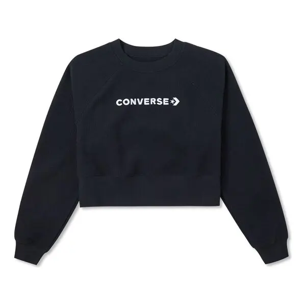 CONVERSE Wordmark Fleece Crew Top - Black