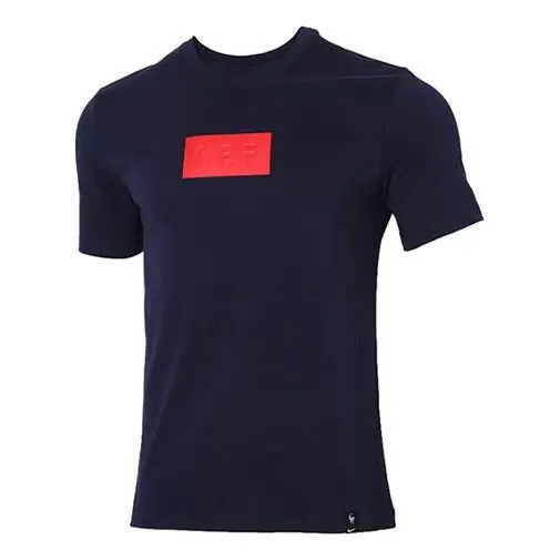 Nike As Fff Nk Tee Travel Blackened Blue - Black/blue