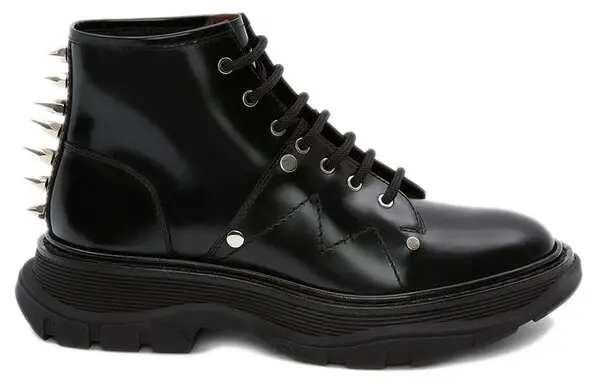Alexander McQueen Leather Studded Ankle Boots