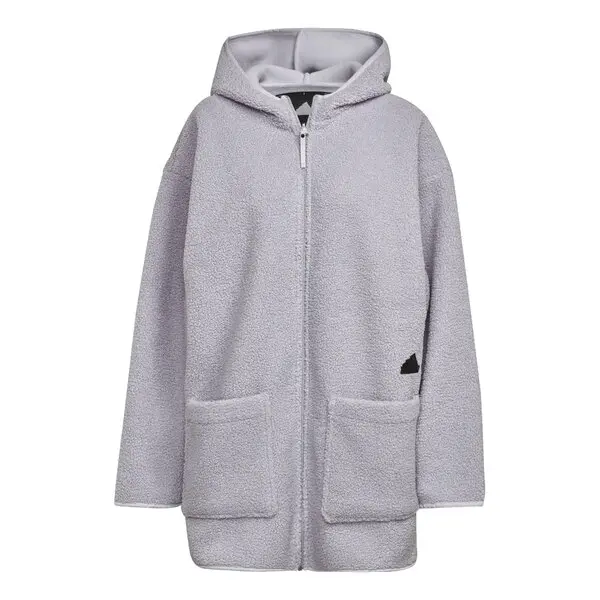 Adidas Polar Fleece Long Hooded Track Top - Purple