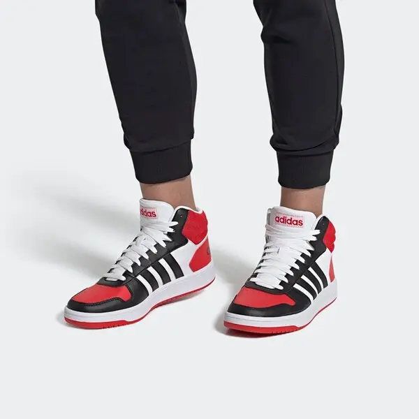 Adidas Hoops 2.0 Mid Sneakers - Black/red