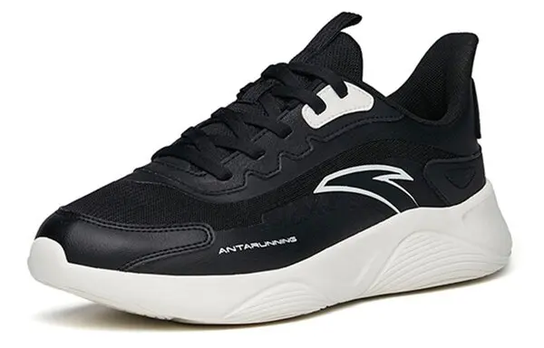 ANTA Lingyun Shock Absorbing Low Top Running Sneakers - Black/white