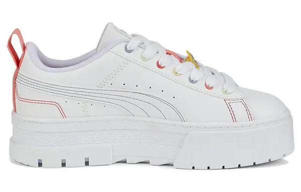 PUMA Mayze Pierced White Multi Sneakers - White/red