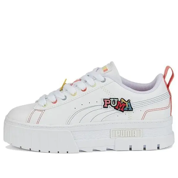 PUMA Mayze Pierced White Multi Sneakers - White/red