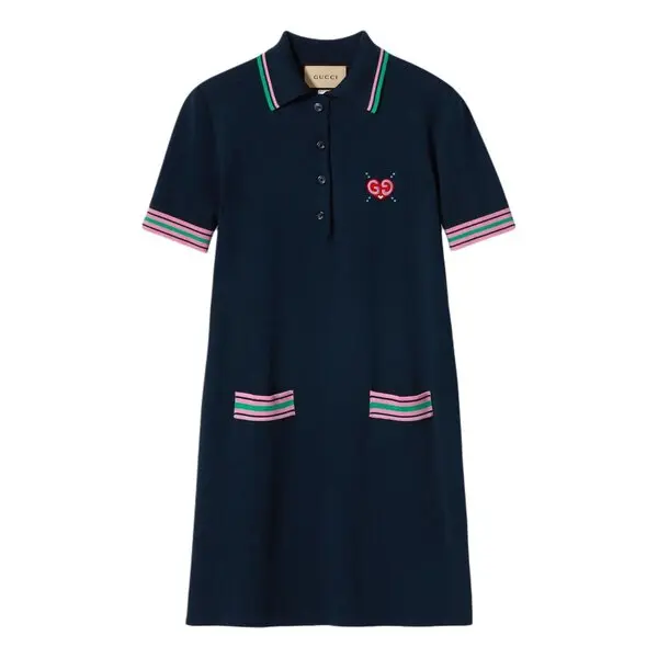Gucci Embroidered Knit Polo Dress