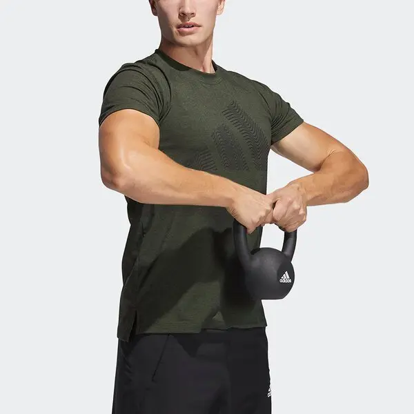 Adidas Three-bar Tee Logo Printing Training Sports Short Sleeve