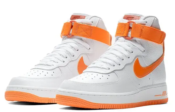 Nike Force 1 High Top Sneakers - White/orange