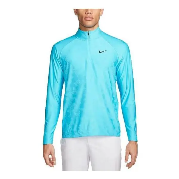 Nike Dri-fit Adv Tour Golf 1/2-zip Jacket - Blue