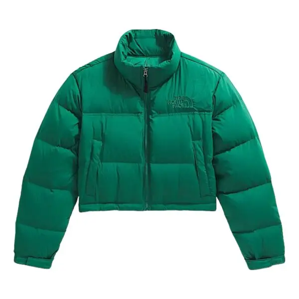 The North Face Nuptse Cropped Down Jacket - Evergreen