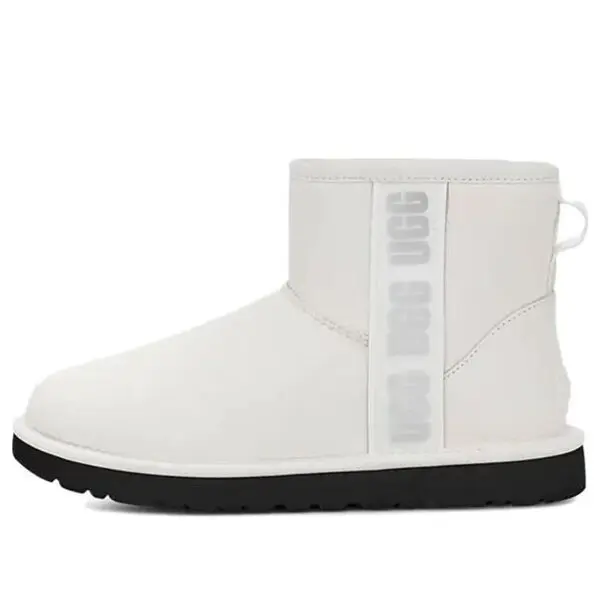 UGG Classic Mini Side Logo Boot - White