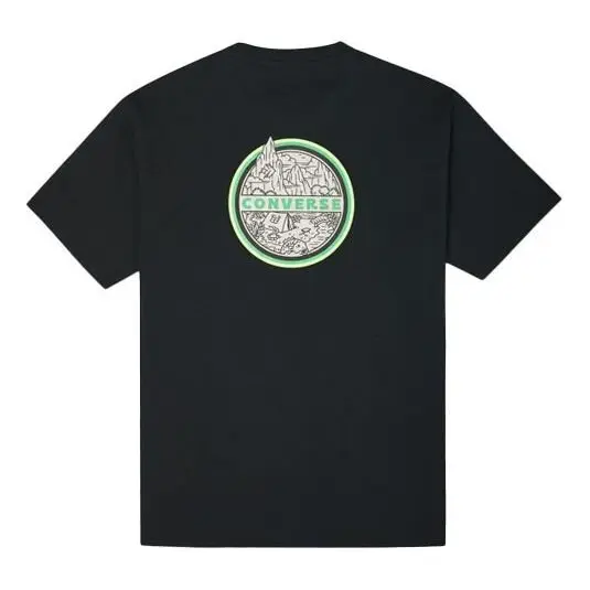 CONVERSE Logo Printing Round Neck Short Sleeve - Black