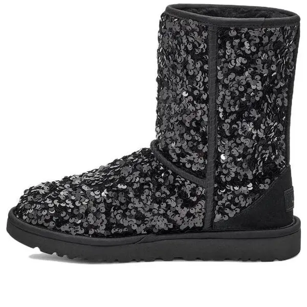 UGG Classic Short Sequin Boots - Black