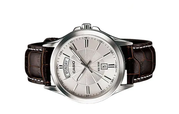 Casio Enticer Quartz Watch With Leather Band