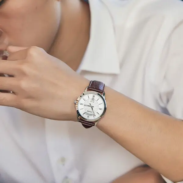 Casio Enticer Quartz Watch With Leather Band