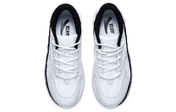 ANTA Low Top Lace-up Sneakers - White/black