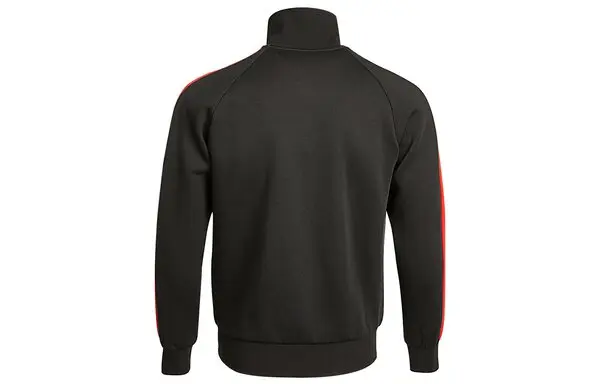 PUMA Black Knitted Stand-up Collar Track Jacket With Printed Logo