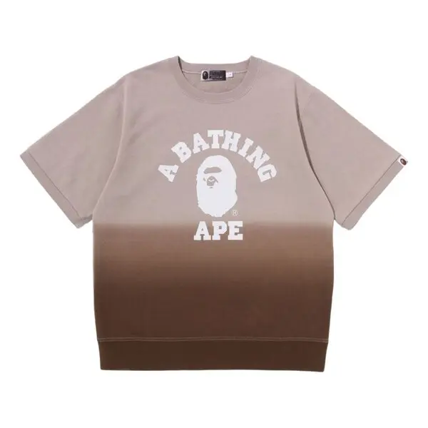A BATHING APE College Gradation S/s Sweat Crewneck - Brown