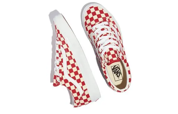 VANS Style 36 Checkerboard Low Top Sneakers - Red/white