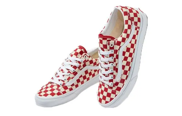VANS Style 36 Checkerboard Low Top Sneakers - Red/white