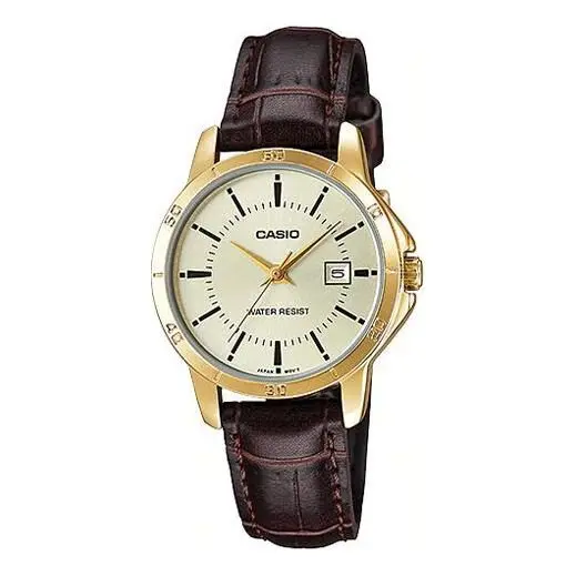 Casio Analog Leather Band Watch - Brown