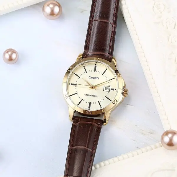 Casio Analog Leather Band Watch