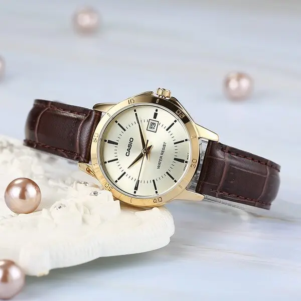 Casio Analog Leather Band Watch