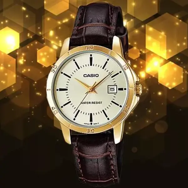 Casio Analog Leather Band Watch