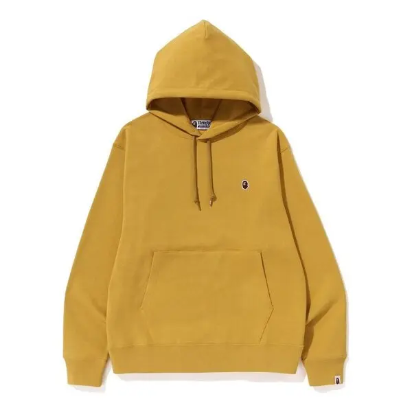 A BATHING APE Ape Head One Point Relaxed Fit Pullover Hoodie - Yellow