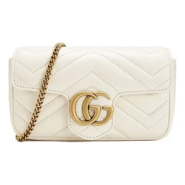 Gucci Gg Marmont Matelassé Leather Shoulder Bag - White