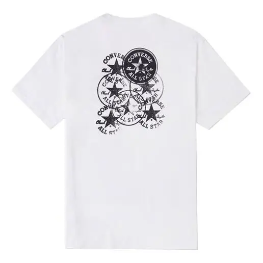 CONVERSE Chuck Printing Knit Sports Round Neck Short Sleeve - White