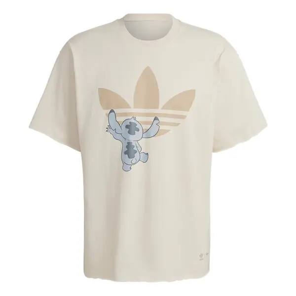Adidas Originals X Disney Crossover Cartoon T-shirt 'white Beige - Multi-color