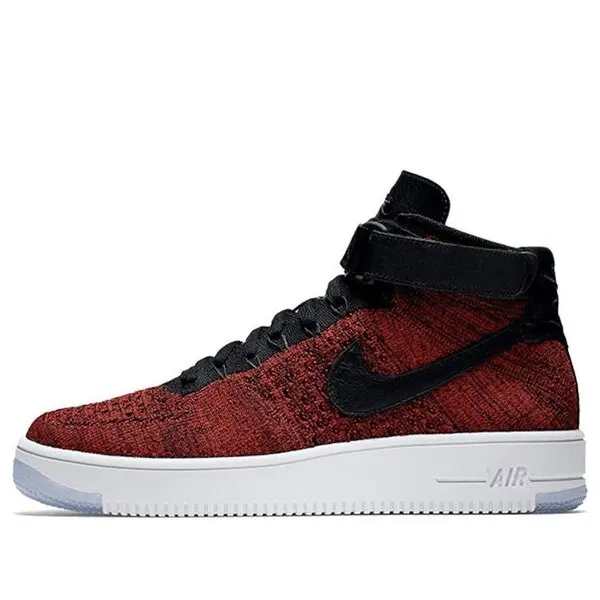 Nike Force 1 Mid Ultra Flyknit Sneakers - University Red/black-white