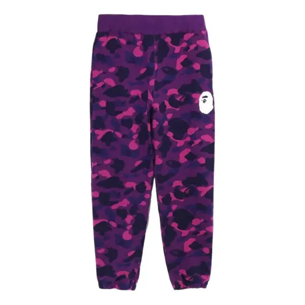 A BATHING APE Color Camo Wide Fit Sweat Pants - Purple
