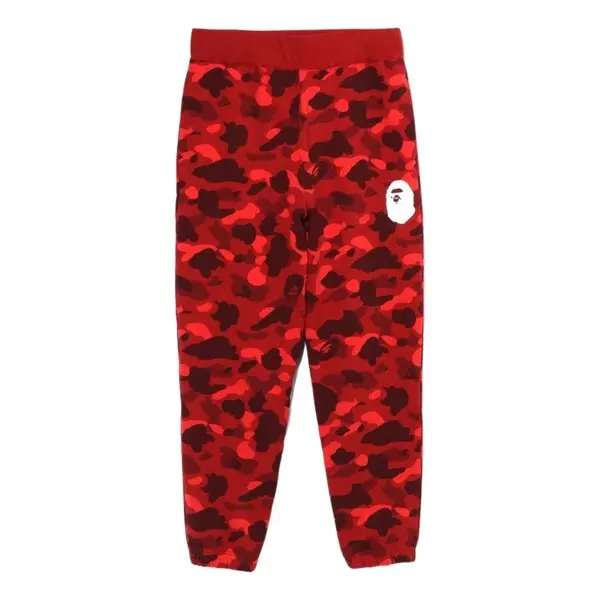 A BATHING APE Color Camo Wide Fit Sweat Pants - Red