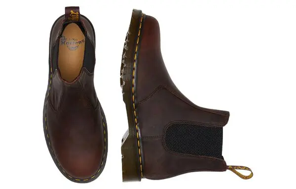Dr. Martens 2976 Waxed Full Grain Leather Chelsea Boots - Chestnut