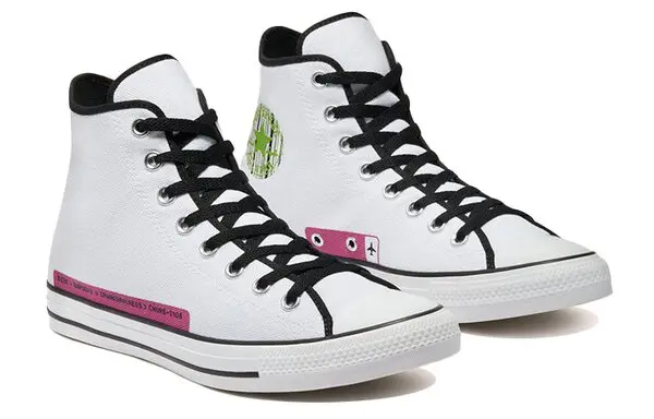 CONVERSE Chuck Taylor All Star High Top Sneakers - White/black/pink