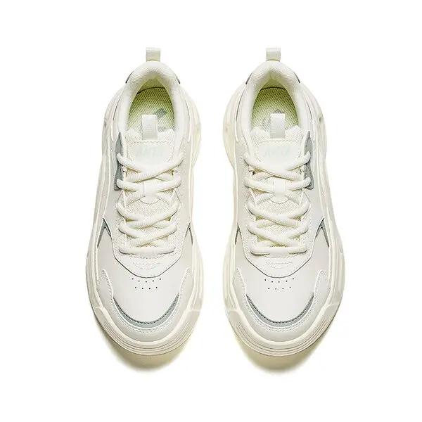 ANTA Platform Leather Sneakers - White/green/grey