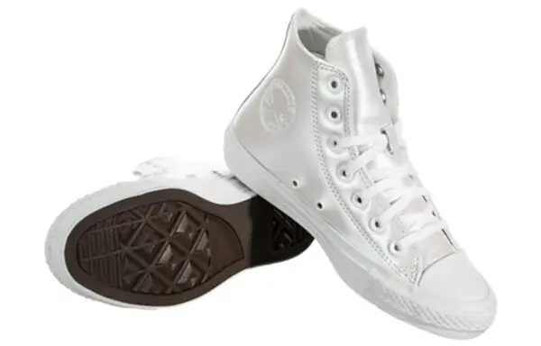 CONVERSE Chuck Taylor All Star Iridescent Leather High Top Sneakers - White
