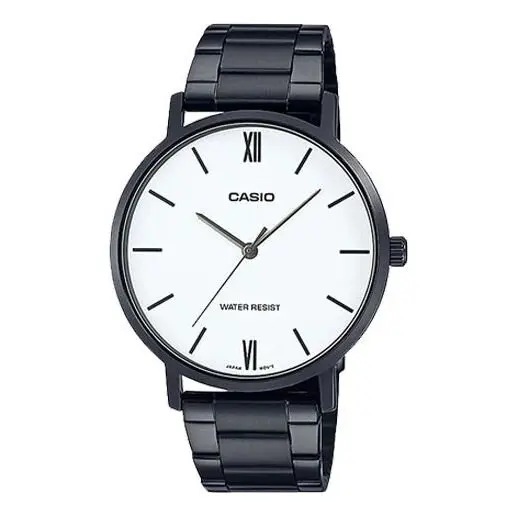 Casio Classic Minimalist Analog Watch With Stainless Steel Strap - White