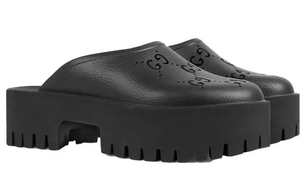Gucci Platform Perforated G Sandal Rubber