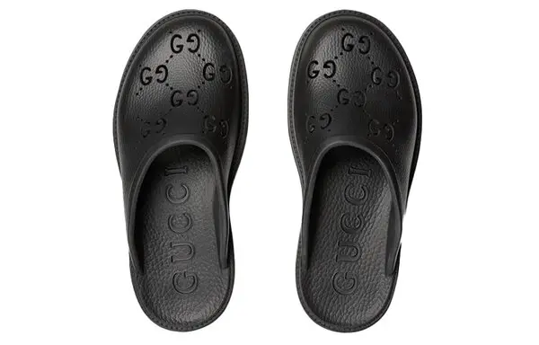 Gucci Platform Perforated G Sandal Rubber