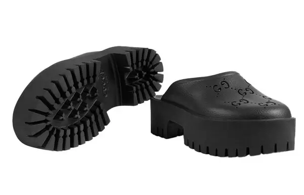 Gucci Platform Perforated G Sandal Rubber