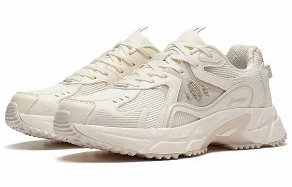 LI-NING Casual Lightweight Low-top Sneakers - White/beige