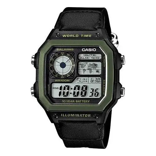 Casio G Shock Battery Sports /green Quartz Digital - Black