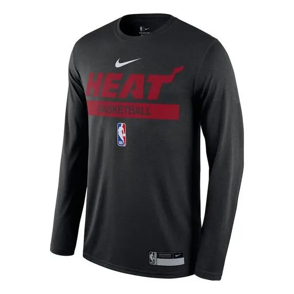 Nike X Nba Miami Heat Performance Long Sleeve T-shirt - Black/red