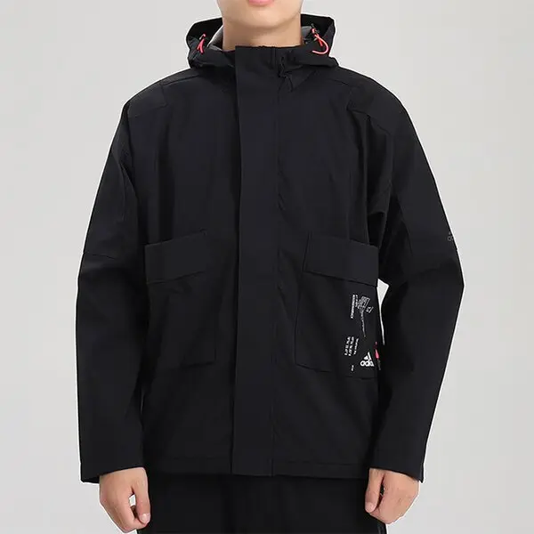 Adidas Hooded Sports Training Jacket With Zip-up Closure