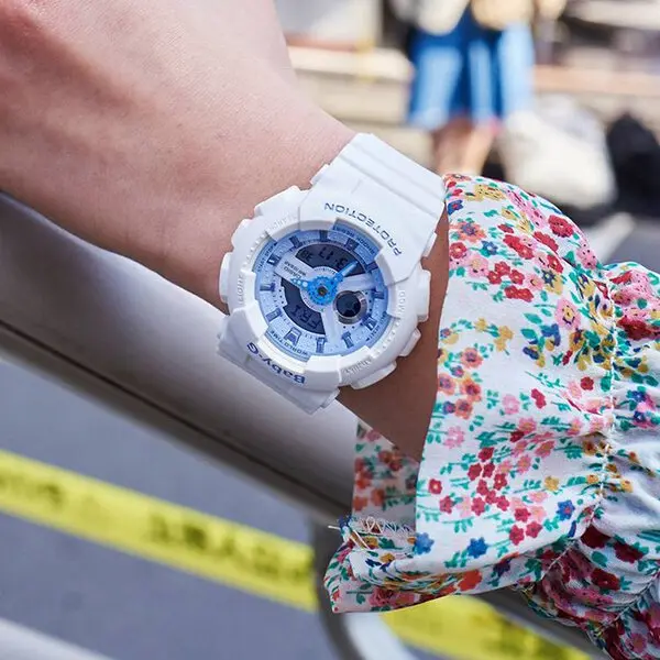 Casio Baby-g Ba-110be-7a Shock Resistant Watch - White/blue