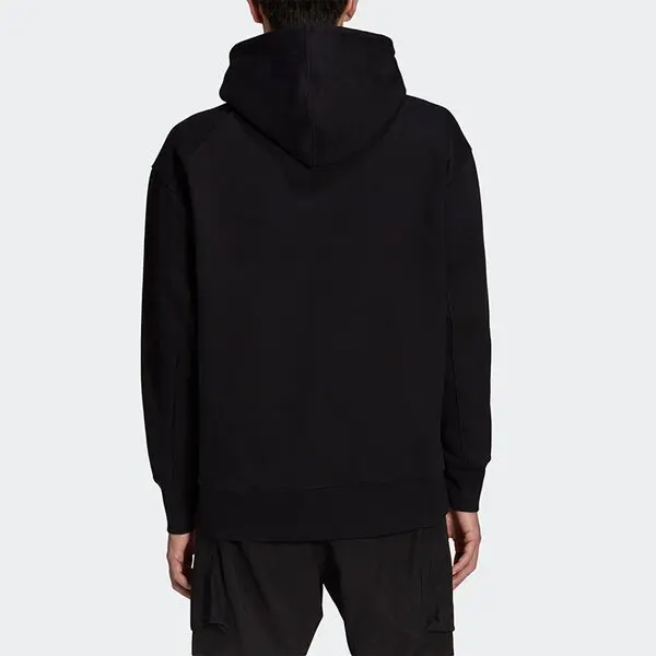 Adidas Y-3 Solid Color Hoodie With Logo Detail
